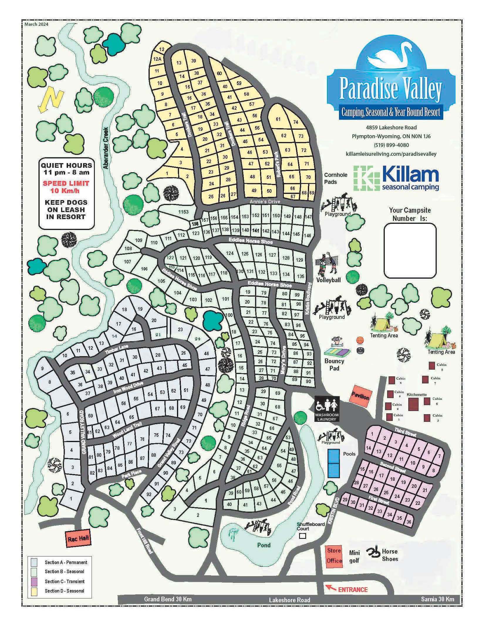 Printable Park Site Map – Paradise Valley